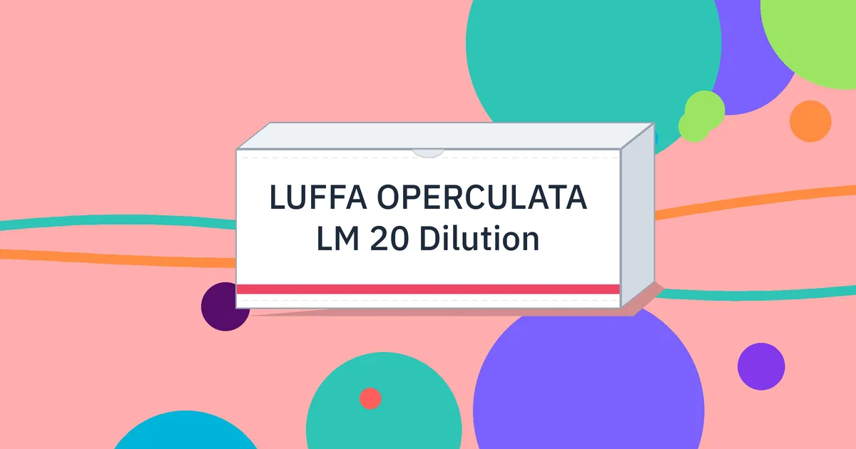 Symbolbild: Packung mit der Aufschrift LUFFA OPERCULATA LM 20 Dilution (PZN 12933412) – Verfügbarkeit und Bezug in Apotheken in Frankfurt am Main