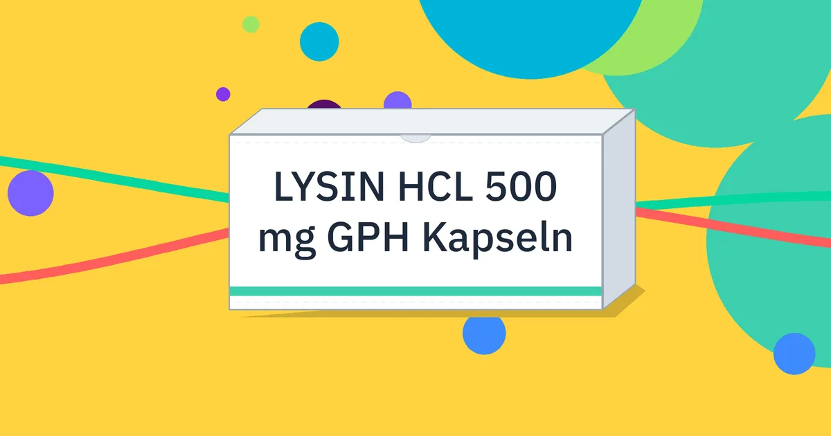 Symbolbild: Packung mit der Aufschrift LYSIN HCL 500 mg GPH Kapseln (PZN 09377686) – Verfügbarkeit und Bezug in Apotheken in Frankfurt am Main