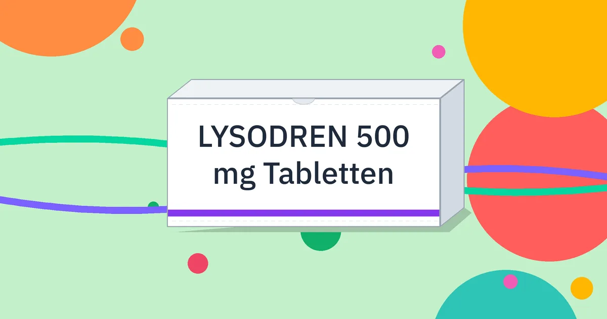 Symbolbild: Packung mit der Aufschrift LYSODREN 500 mg Tabletten (PZN 10179997) – Verfügbarkeit und Bezug in Apotheken in Frankfurt am Main