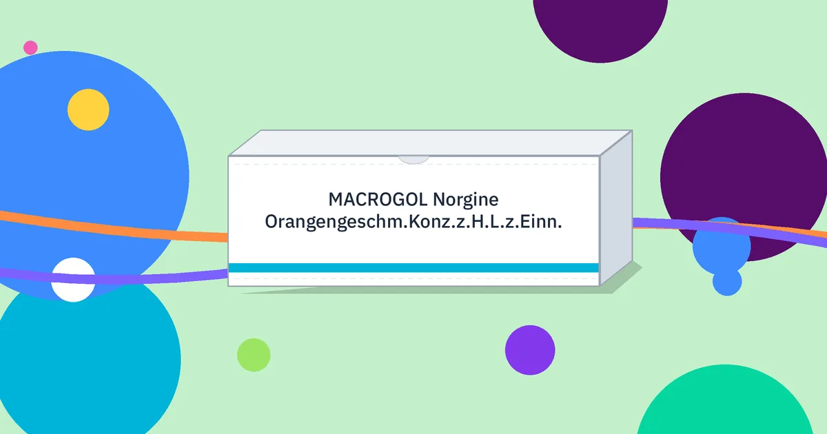 Symbolbild: Packung mit der Aufschrift MACROGOL Norgine Orangengeschm.Konz.z.H.L.z.Einn. (PZN 19340804) – Verfügbarkeit und Bezug in Apotheken in Frankfurt am Main