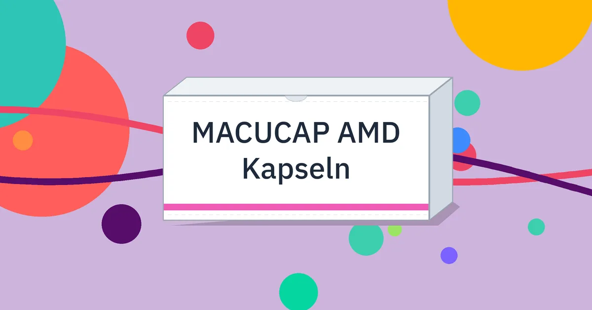 Symbolbild: Packung mit der Aufschrift MACUCAP AMD Kapseln (PZN 13986959) – Verfügbarkeit und Bezug in Apotheken in Frankfurt am Main