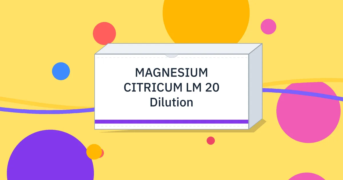 Symbolbild: Packung mit der Aufschrift MAGNESIUM CITRICUM LM 20 Dilution (PZN 13764779) – Verfügbarkeit und Bezug in Apotheken in Frankfurt am Main