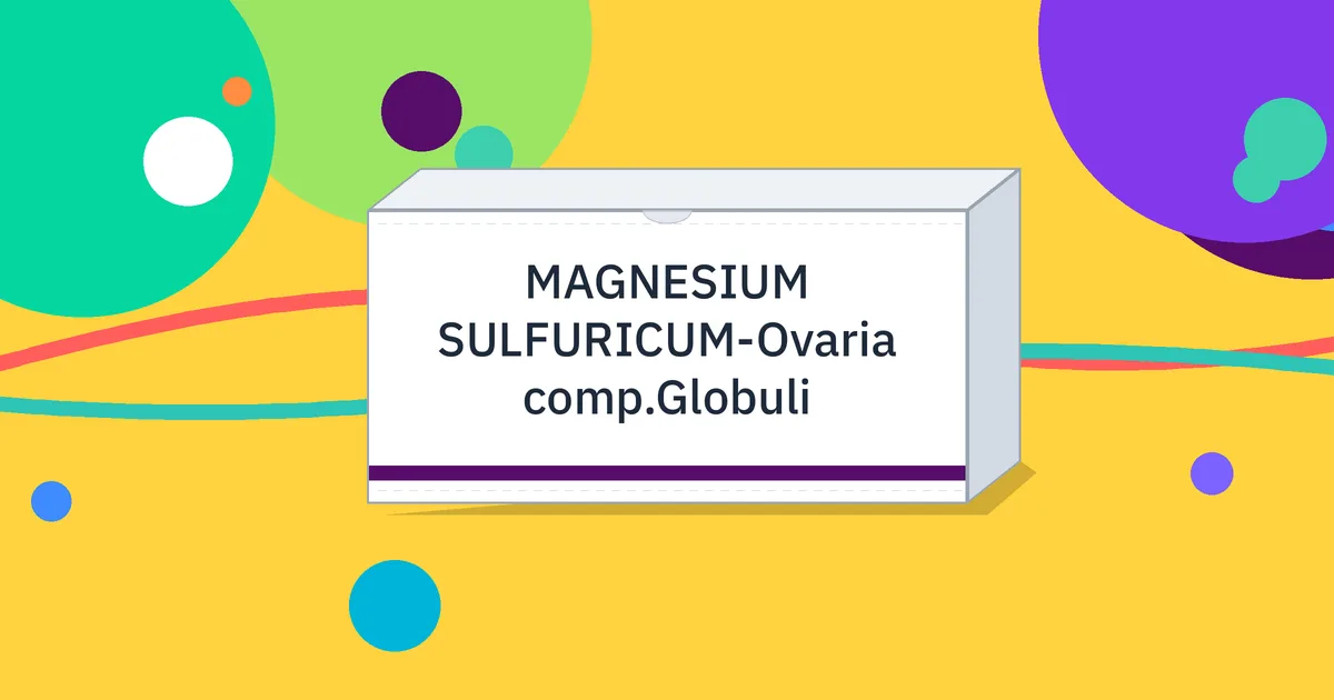 Symbolbild: Packung mit der Aufschrift MAGNESIUM SULFURICUM-Ovaria comp.Globuli (PZN 08786649) – Verfügbarkeit und Bezug in Apotheken in Frankfurt am Main