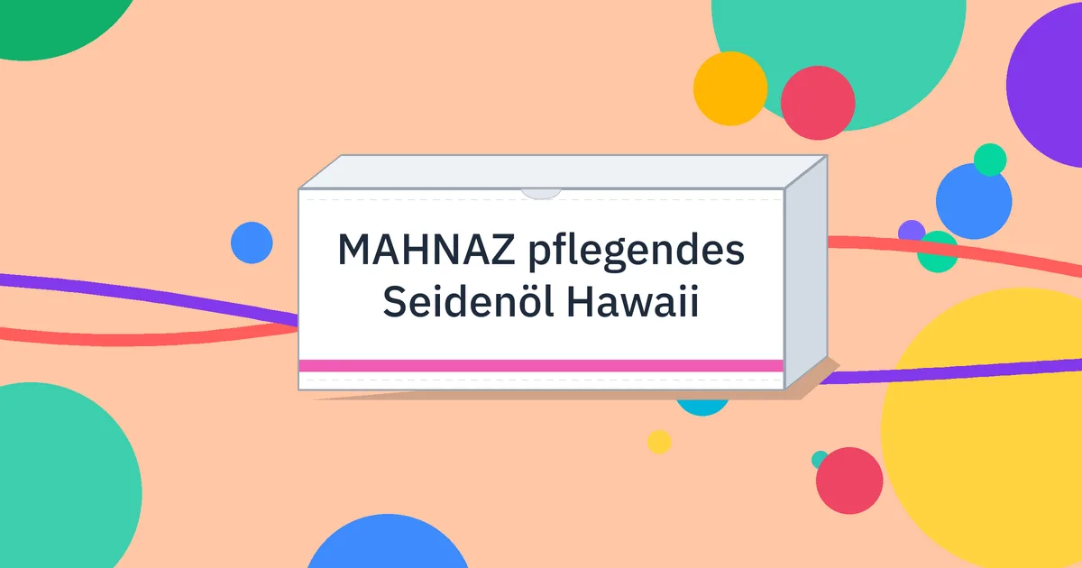 Symbolbild: Packung mit der Aufschrift MAHNAZ pflegendes Seidenöl Hawaii (PZN 14854289) – Verfügbarkeit und Bezug in Apotheken in Frankfurt am Main