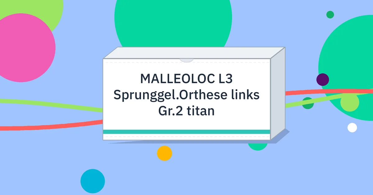 Symbolbild: Packung mit der Aufschrift MALLEOLOC L3 Sprunggel.Orthese links Gr.2 titan (PZN 14002356) – Verfügbarkeit und Bezug in Apotheken in Frankfurt am Main