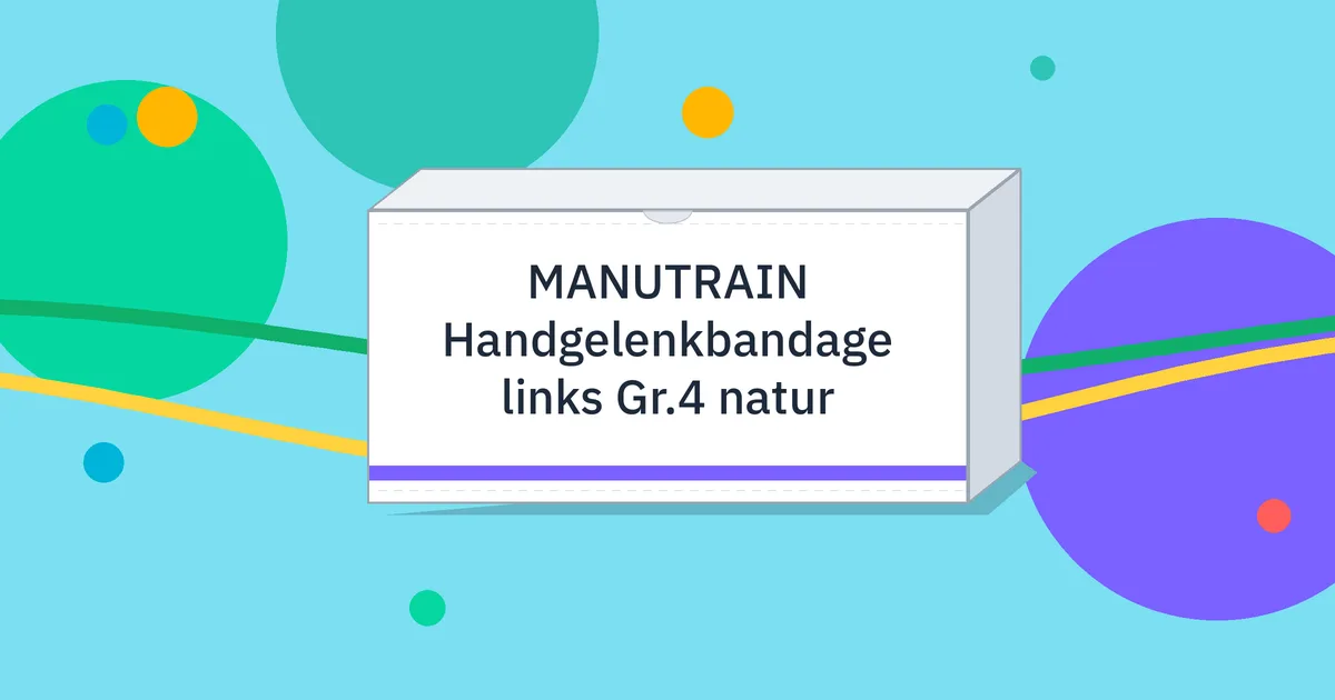 Symbolbild: Packung mit der Aufschrift MANUTRAIN Handgelenkbandage links Gr.4 natur (PZN 01285714) – Verfügbarkeit und Bezug in Apotheken in Frankfurt am Main