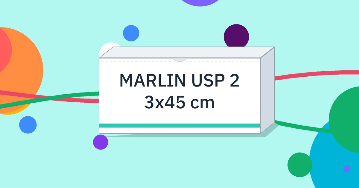 Symbolbild: Packung mit der Aufschrift MARLIN USP 2 3x45 cm (PZN 07327483) – Verfügbarkeit und Bezug in Apotheken in Frankfurt am Main