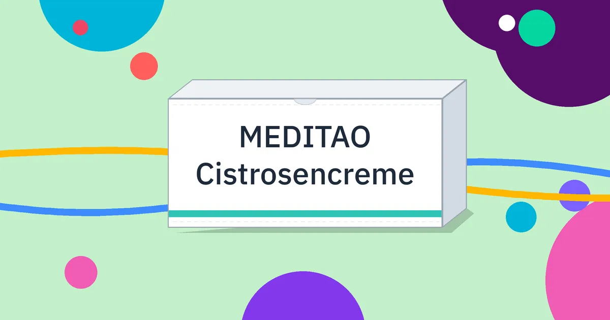 Symbolbild: Packung mit der Aufschrift MEDITAO Cistrosencreme (PZN 15580842) – Verfügbarkeit und Bezug in Apotheken in Frankfurt am Main