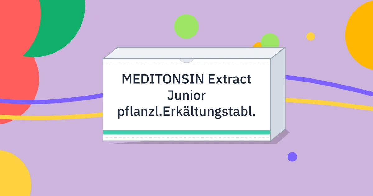 Symbolbild: Packung mit der Aufschrift MEDITONSIN Extract Junior pflanzl.Erkältungstabl. (PZN 19846923) – Verfügbarkeit und Bezug in Apotheken in Frankfurt am Main