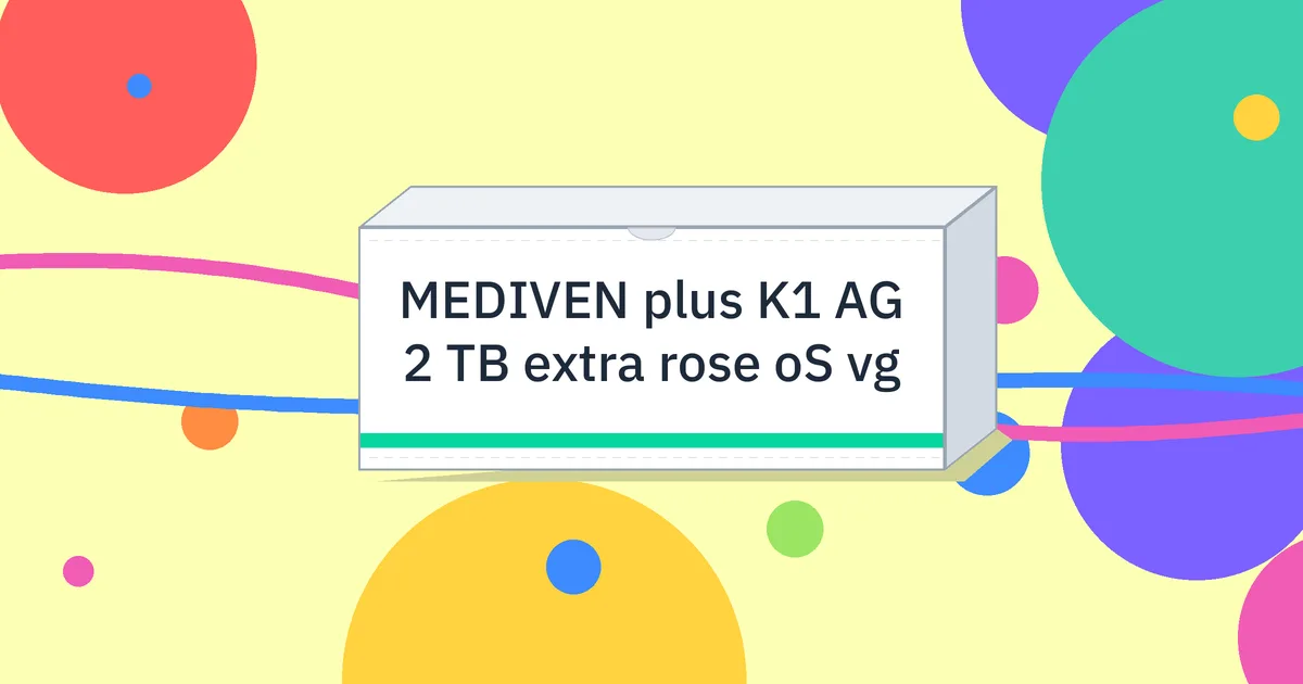 Symbolbild: Packung mit der Aufschrift MEDIVEN plus K1 AG 2 TB extra rose oS vg (PZN 15062656) – Verfügbarkeit und Bezug in Apotheken in Frankfurt am Main