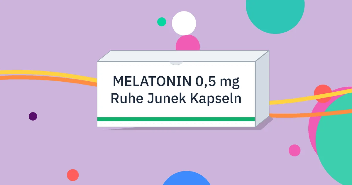 Symbolbild: Packung mit der Aufschrift MELATONIN 0,5 mg Ruhe Junek Kapseln (PZN 17899950) – Verfügbarkeit und Bezug in Apotheken in Frankfurt am Main
