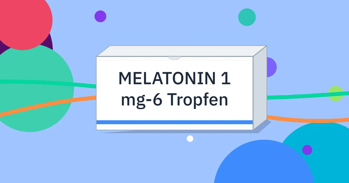 Symbolbild: Packung mit der Aufschrift MELATONIN 1 mg-6 Tropfen (PZN 16742040) – Verfügbarkeit und Bezug in Apotheken in Frankfurt am Main