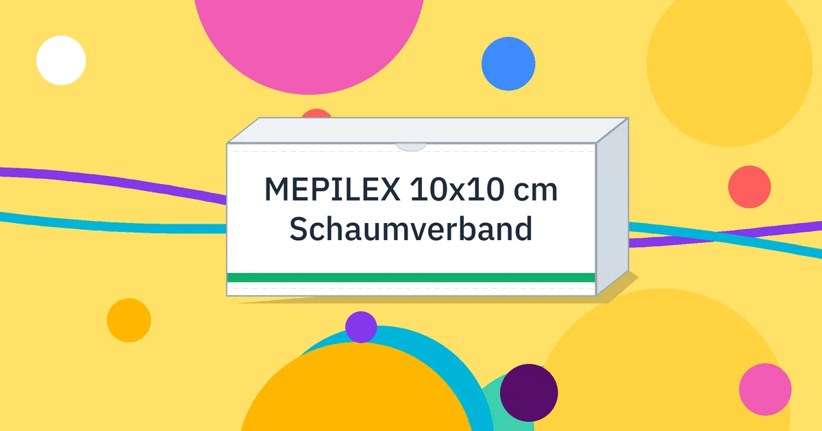 Symbolbild: Packung mit der Aufschrift MEPILEX 10x10 cm Schaumverband (PZN 09680723) – Verfügbarkeit und Bezug in Apotheken in Frankfurt am Main