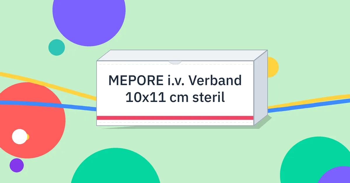 Symbolbild: Packung mit der Aufschrift MEPORE i.v. Verband 10x11 cm steril (PZN 09272562) – Verfügbarkeit und Bezug in Apotheken in Frankfurt am Main