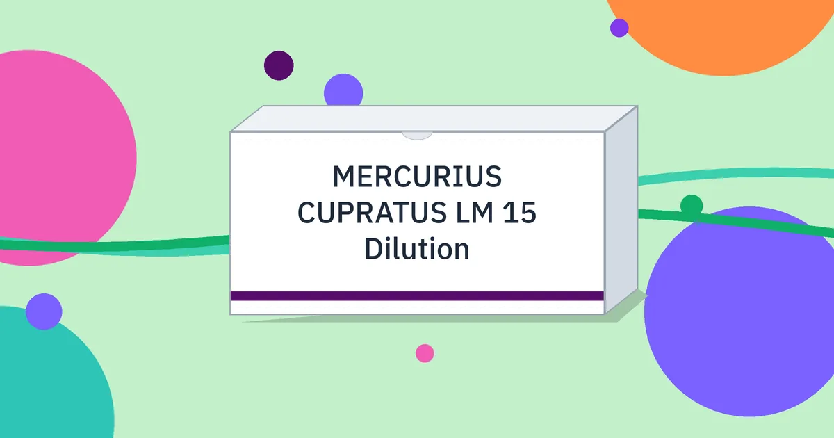 Symbolbild: Packung mit der Aufschrift MERCURIUS CUPRATUS LM 15 Dilution (PZN 12950451) – Verfügbarkeit und Bezug in Apotheken in Frankfurt am Main