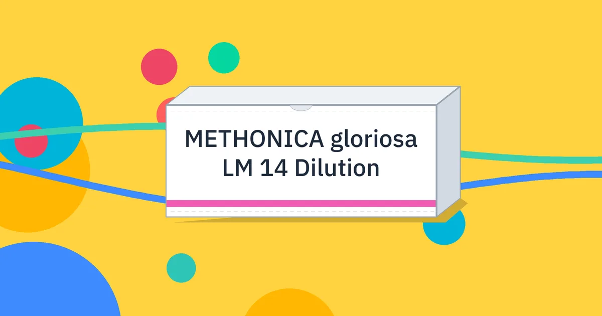 Symbolbild: Packung mit der Aufschrift METHONICA gloriosa LM 14 Dilution (PZN 13606566) – Verfügbarkeit und Bezug in Apotheken in Frankfurt am Main