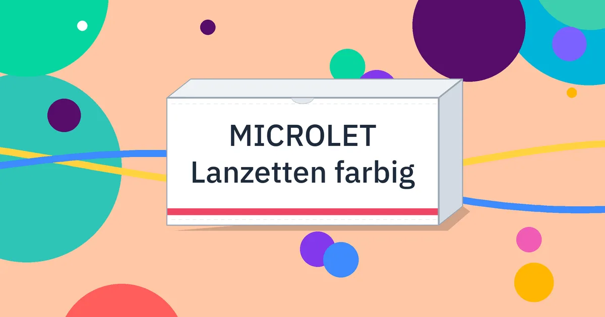 Symbolbild: Packung mit der Aufschrift MICROLET Lanzetten farbig (PZN 10986947) – Verfügbarkeit und Bezug in Apotheken in Frankfurt am Main