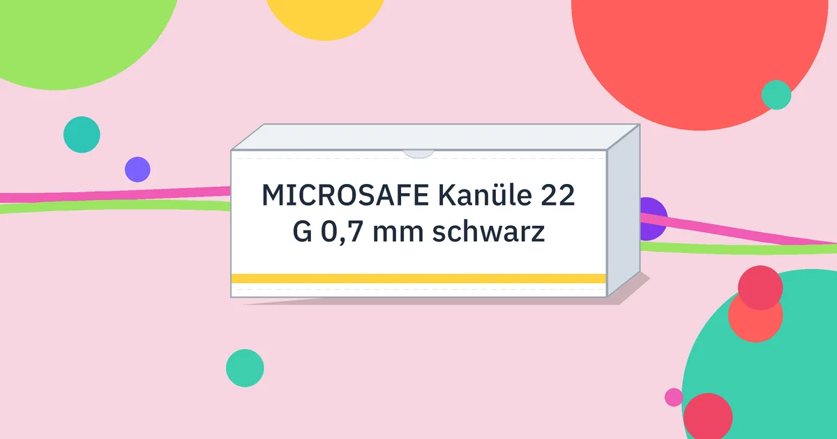 Symbolbild: Packung mit der Aufschrift MICROSAFE Kanüle 22 G 0,7 mm schwarz (PZN 10178532) – Verfügbarkeit und Bezug in Apotheken in Frankfurt am Main