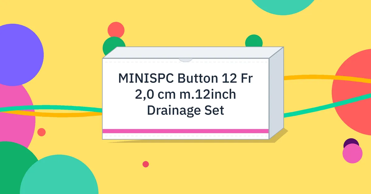 Symbolbild: Packung mit der Aufschrift MINISPC Button 12 Fr 2,0 cm m.12inch Drainage Set (PZN 20820455) – Verfügbarkeit und Bezug in Apotheken in Frankfurt am Main