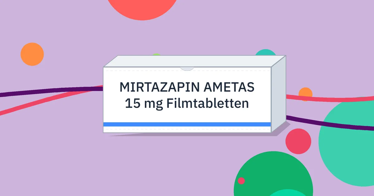 Symbolbild: Packung mit der Aufschrift MIRTAZAPIN AMETAS 15 mg Filmtabletten (PZN 18090647) – Verfügbarkeit und Bezug in Apotheken in Frankfurt am Main