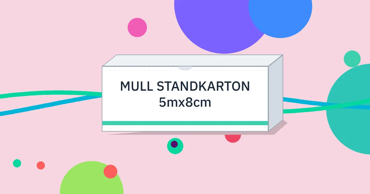 Symbolbild: Packung mit der Aufschrift MULL STANDKARTON 5mx8cm (PZN 01721693) – Verfügbarkeit und Bezug in Apotheken in Frankfurt am Main