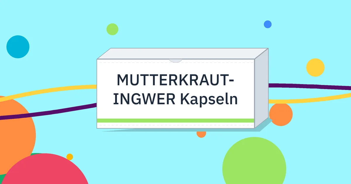 Symbolbild: Packung mit der Aufschrift MUTTERKRAUT-INGWER Kapseln (PZN 14300728) – Verfügbarkeit und Bezug in Apotheken in Frankfurt am Main