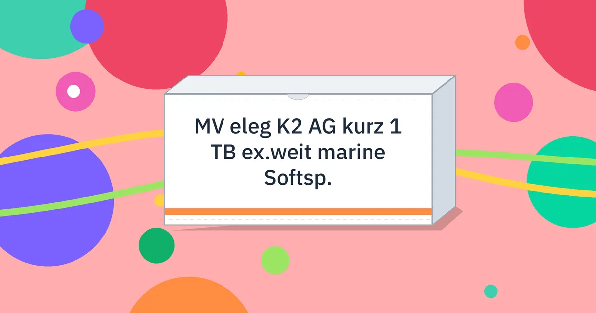 Symbolbild: Packung mit der Aufschrift MV eleg K2 AG kurz 1 TB ex.weit marine Softsp. (PZN 14607616) – Verfügbarkeit und Bezug in Apotheken in Frankfurt am Main