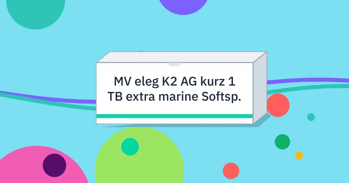 Symbolbild: Packung mit der Aufschrift MV eleg K2 AG kurz 1 TB extra marine Softsp. (PZN 14606060) – Verfügbarkeit und Bezug in Apotheken in Frankfurt am Main