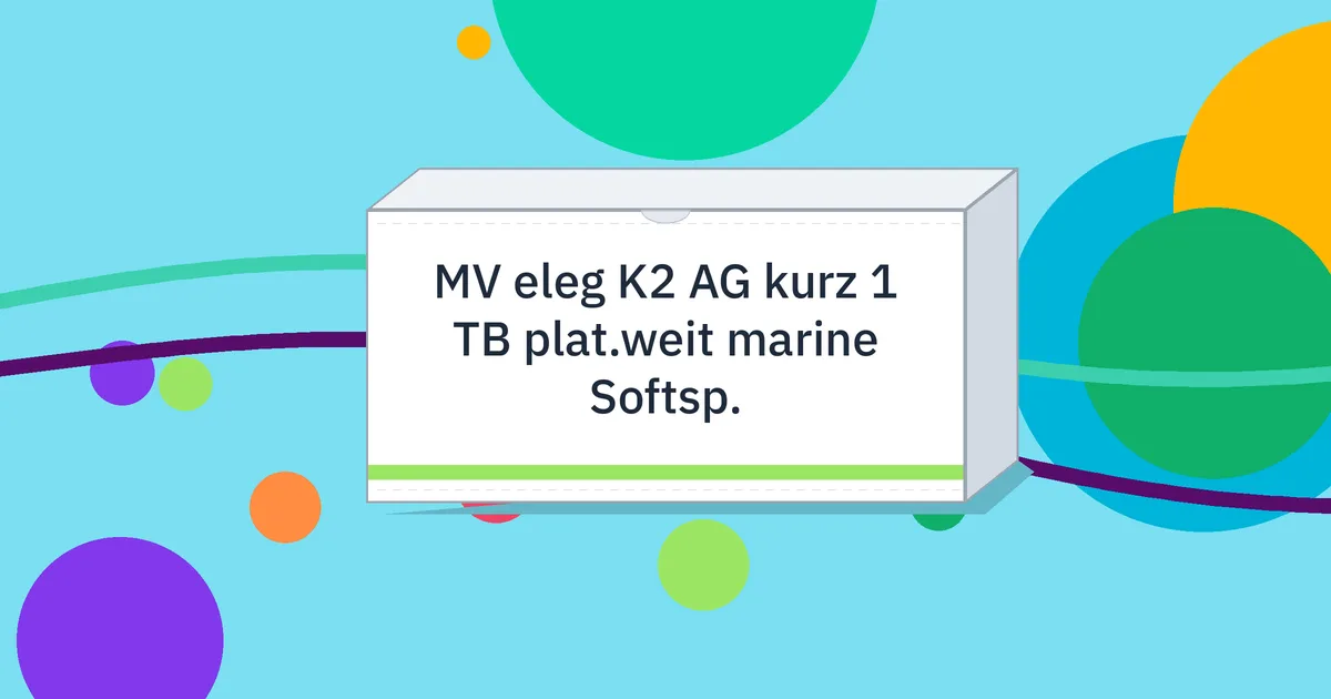 Symbolbild: Packung mit der Aufschrift MV eleg K2 AG kurz 1 TB plat.weit marine Softsp. (PZN 14605557) – Verfügbarkeit und Bezug in Apotheken in Frankfurt am Main