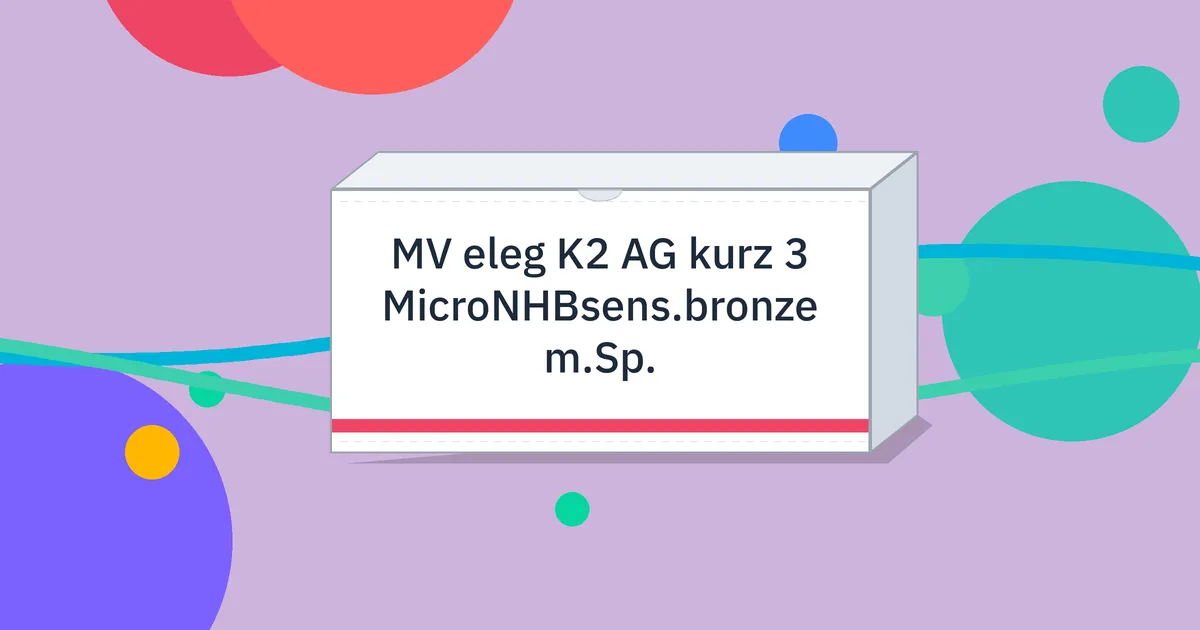 Symbolbild: Packung mit der Aufschrift MV eleg K2 AG kurz 3 MicroNHBsens.bronze m.Sp. (PZN 15710026) – Verfügbarkeit und Bezug in Apotheken in Frankfurt am Main