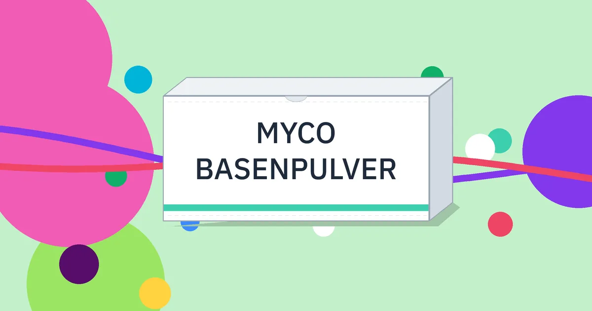 Symbolbild: Packung mit der Aufschrift MYCO BASENPULVER (PZN 18073761) – Verfügbarkeit und Bezug in Apotheken in Frankfurt am Main