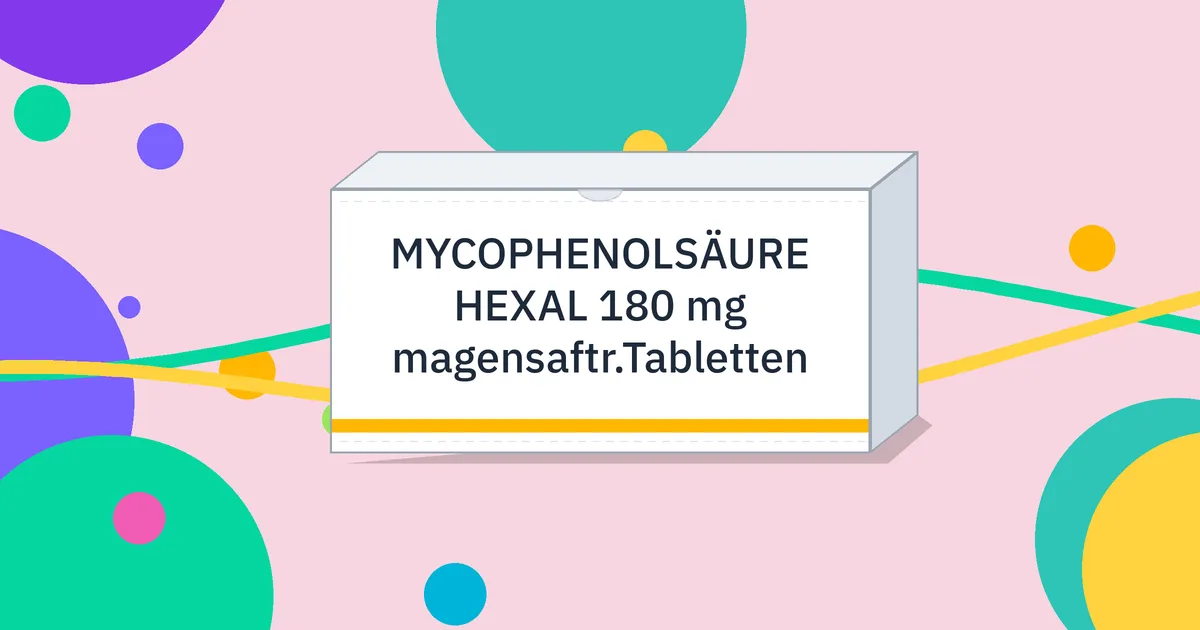 Symbolbild: Packung mit der Aufschrift MYCOPHENOLSÄURE HEXAL 180 mg magensaftr.Tabletten (PZN 13502401) – Verfügbarkeit und Bezug in Apotheken in Frankfurt am Main