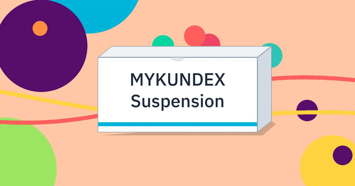 Symbolbild: Packung mit der Aufschrift MYKUNDEX Suspension (PZN 03319920) – Verfügbarkeit und Bezug in Apotheken in Frankfurt am Main