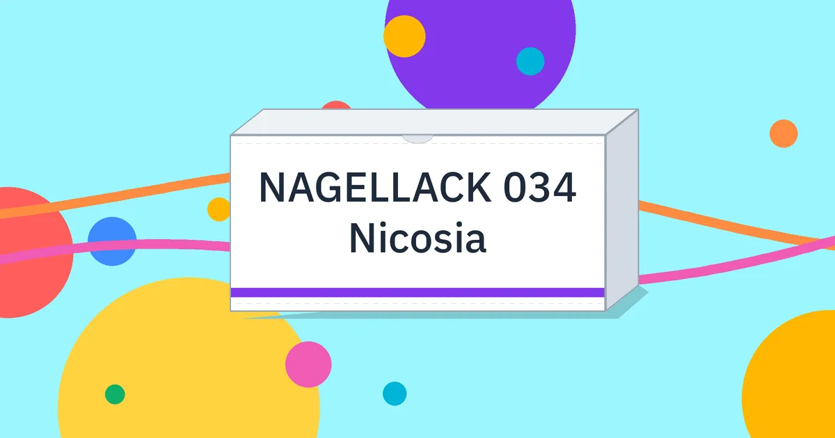 Symbolbild: Packung mit der Aufschrift NAGELLACK 034 Nicosia (PZN 10850219) – Verfügbarkeit und Bezug in Apotheken in Frankfurt am Main