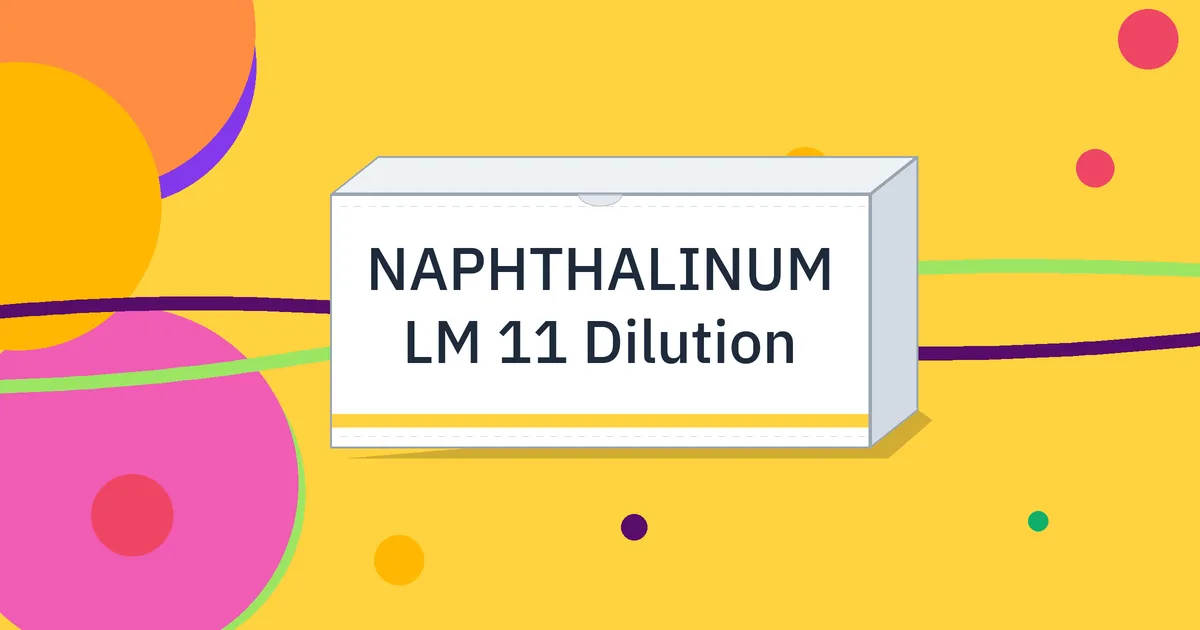Symbolbild: Packung mit der Aufschrift NAPHTHALINUM LM 11 Dilution (PZN 12958458) – Verfügbarkeit und Bezug in Apotheken in Frankfurt am Main