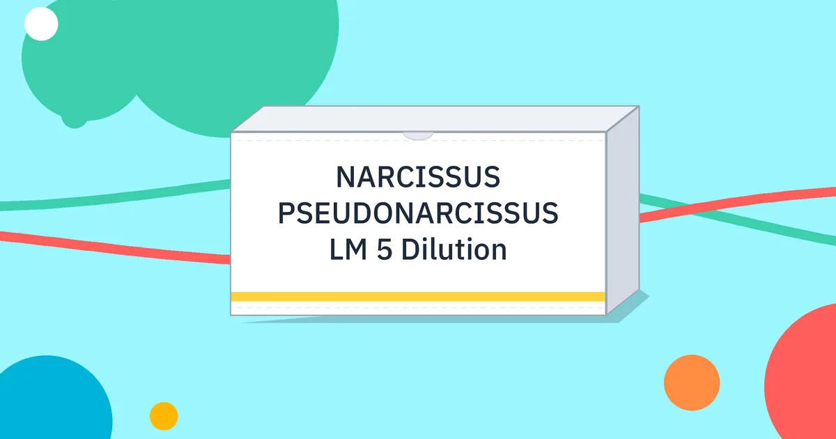 Symbolbild: Packung mit der Aufschrift NARCISSUS PSEUDONARCISSUS LM 5 Dilution (PZN 13615743) – Verfügbarkeit und Bezug in Apotheken in Frankfurt am Main