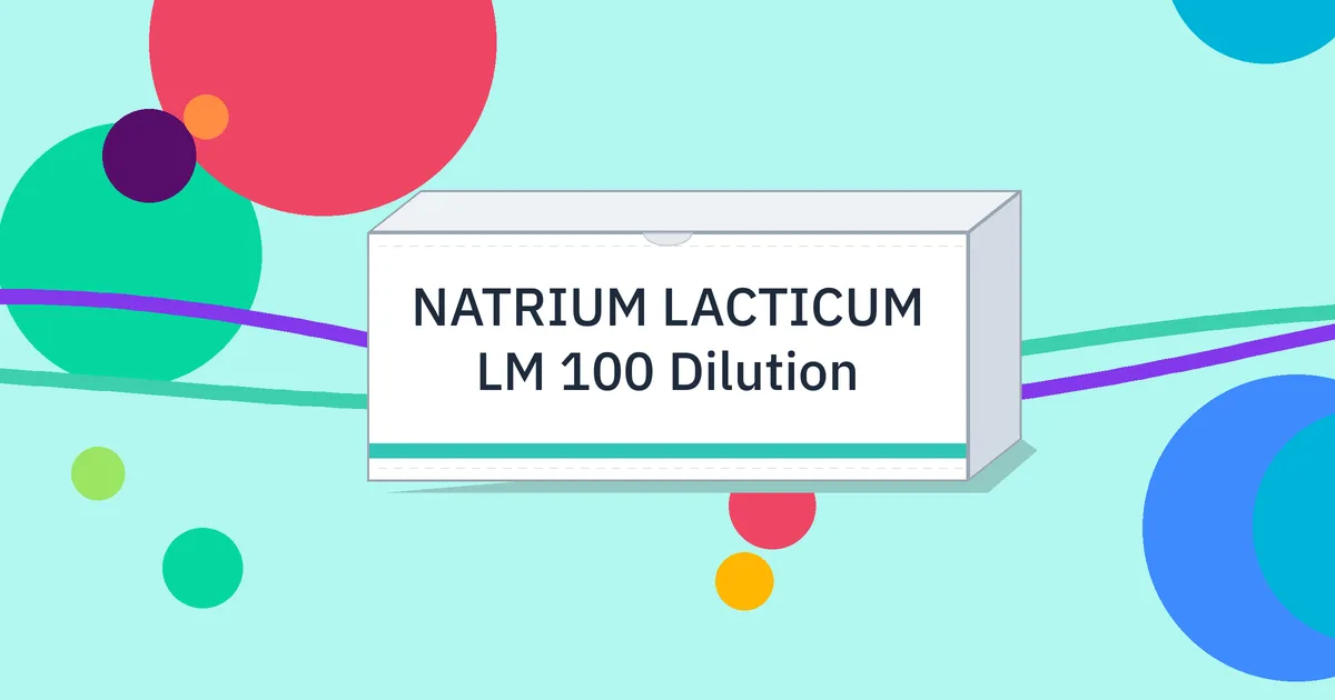 Symbolbild: Packung mit der Aufschrift NATRIUM LACTICUM LM 100 Dilution (PZN 12965091) – Verfügbarkeit und Bezug in Apotheken in Frankfurt am Main
