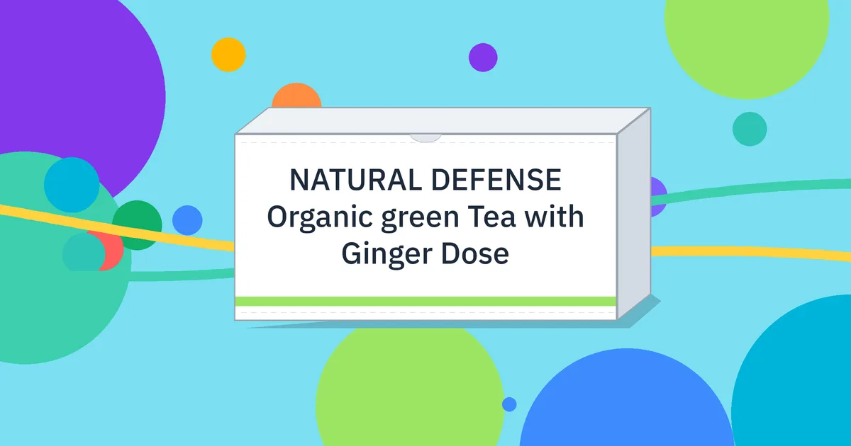 Symbolbild: Packung mit der Aufschrift NATURAL DEFENSE Organic green Tea with Ginger Dose (PZN 13162804) – Verfügbarkeit und Bezug in Apotheken in Frankfurt am Main