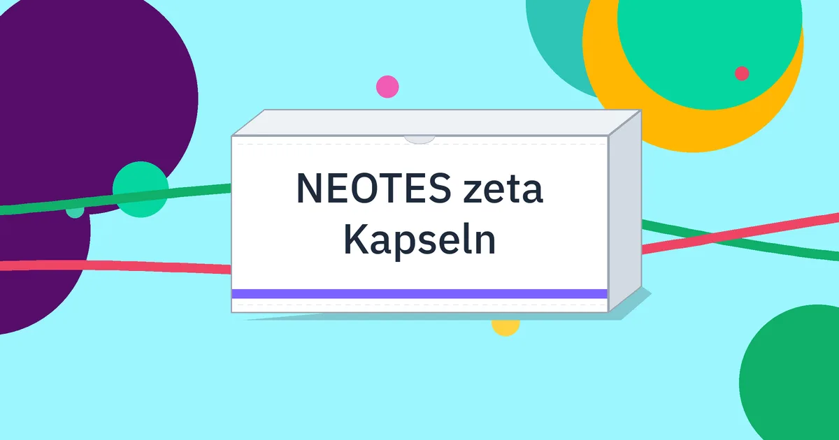 Symbolbild: Packung mit der Aufschrift NEOTES zeta Kapseln (PZN 18408581) – Verfügbarkeit und Bezug in Apotheken in Frankfurt am Main