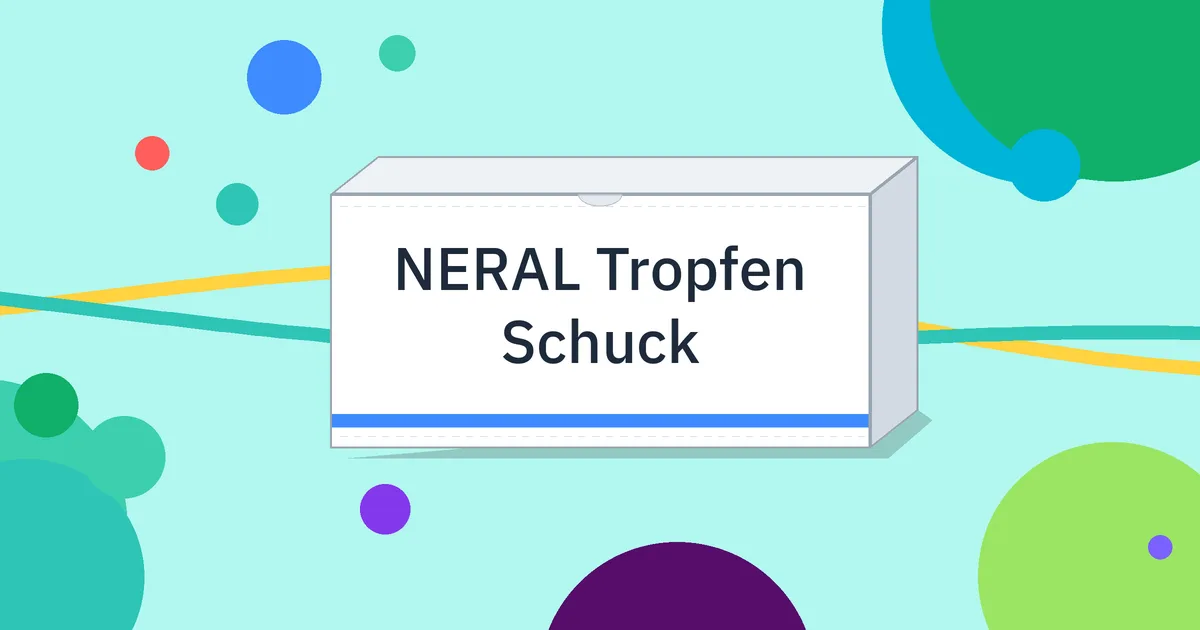 Symbolbild: Packung mit der Aufschrift NERAL Tropfen Schuck (PZN 07368192) – Verfügbarkeit und Bezug in Apotheken in Frankfurt am Main