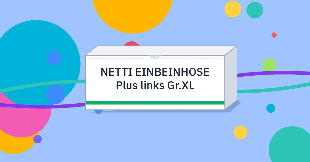 Symbolbild: Packung mit der Aufschrift NETTI EINBEINHOSE Plus links Gr.XL (PZN 05518055) – Verfügbarkeit und Bezug in Apotheken in Frankfurt am Main
