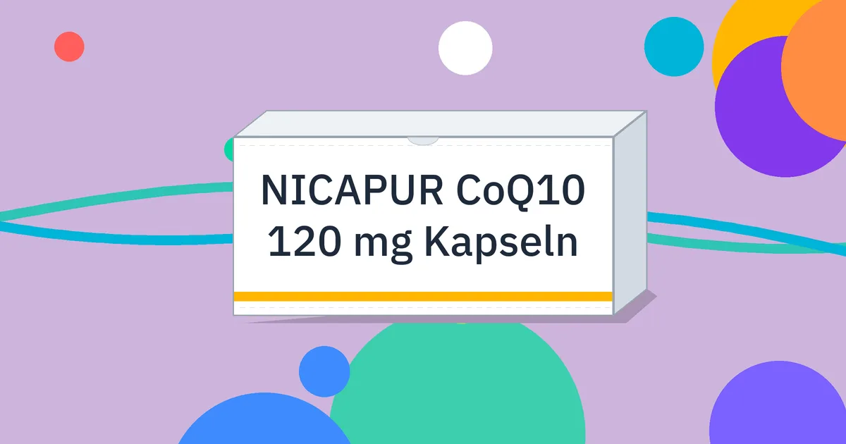 Symbolbild: Packung mit der Aufschrift NICAPUR CoQ10 120 mg Kapseln (PZN 14359294) – Verfügbarkeit und Bezug in Apotheken in Frankfurt am Main