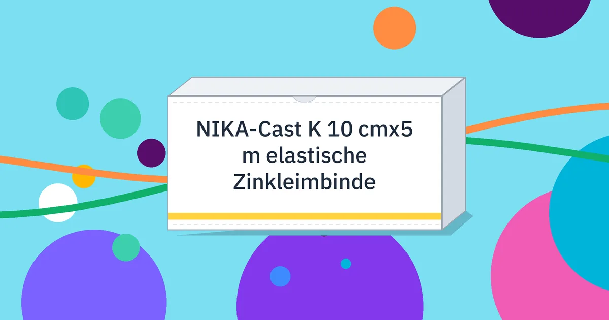 Symbolbild: Packung mit der Aufschrift NIKA-Cast K 10 cmx5 m elastische Zinkleimbinde (PZN 10320177) – Verfügbarkeit und Bezug in Apotheken in Frankfurt am Main