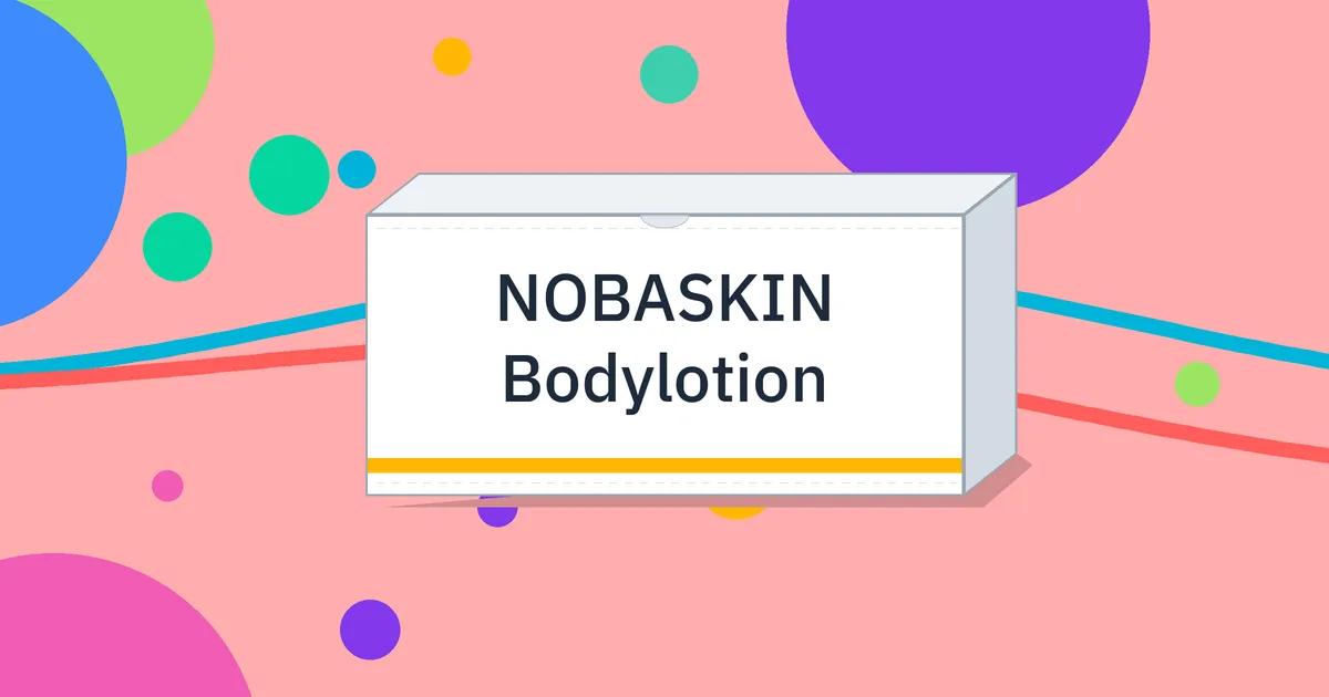 Symbolbild: Packung mit der Aufschrift NOBASKIN Bodylotion (PZN 09639063) – Verfügbarkeit und Bezug in Apotheken in Frankfurt am Main