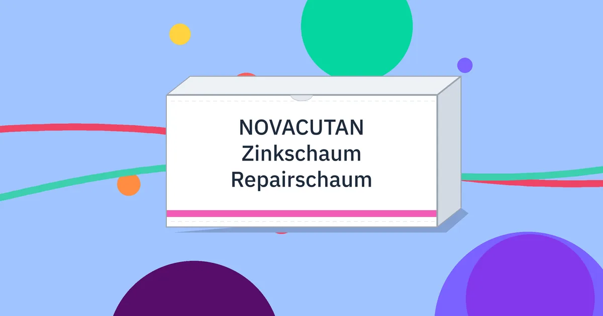 Symbolbild: Packung mit der Aufschrift NOVACUTAN Zinkschaum Repairschaum (PZN 02342236) – Verfügbarkeit und Bezug in Apotheken in Frankfurt am Main