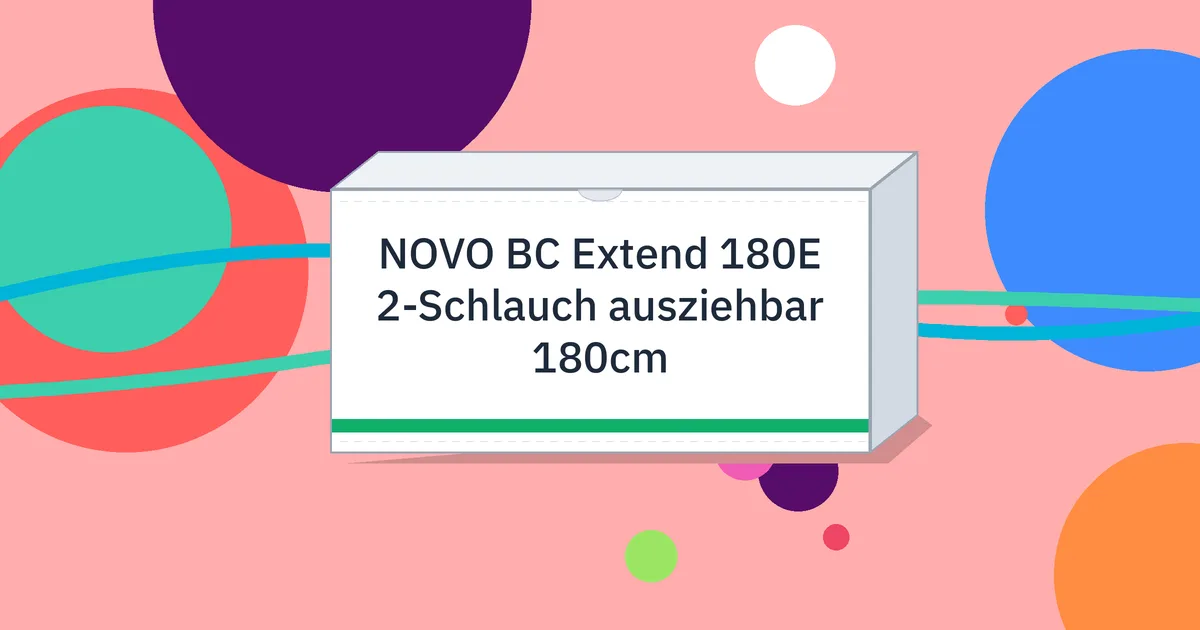 Symbolbild: Packung mit der Aufschrift NOVO BC Extend 180E 2-Schlauch ausziehbar 180cm (PZN 18471349) – Verfügbarkeit und Bezug in Apotheken in Frankfurt am Main