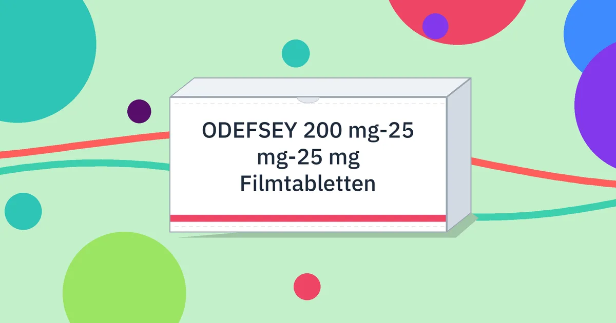 Symbolbild: Packung mit der Aufschrift ODEFSEY 200 mg-25 mg-25 mg Filmtabletten (PZN 13352611) – Verfügbarkeit und Bezug in Apotheken in Frankfurt am Main