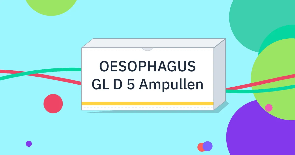 Symbolbild: Packung mit der Aufschrift OESOPHAGUS GL D 5 Ampullen (PZN 02944171) – Verfügbarkeit und Bezug in Apotheken in Frankfurt am Main