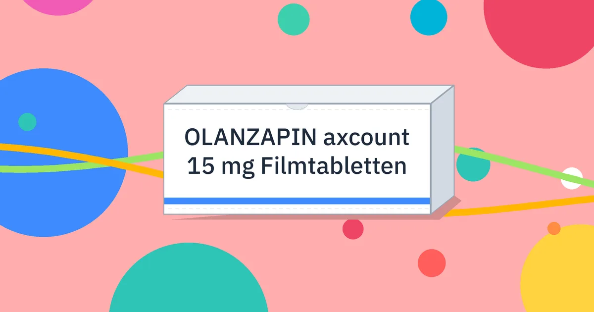 Symbolbild: Packung mit der Aufschrift OLANZAPIN axcount 15 mg Filmtabletten (PZN 10522308) – Verfügbarkeit und Bezug in Apotheken in Frankfurt am Main