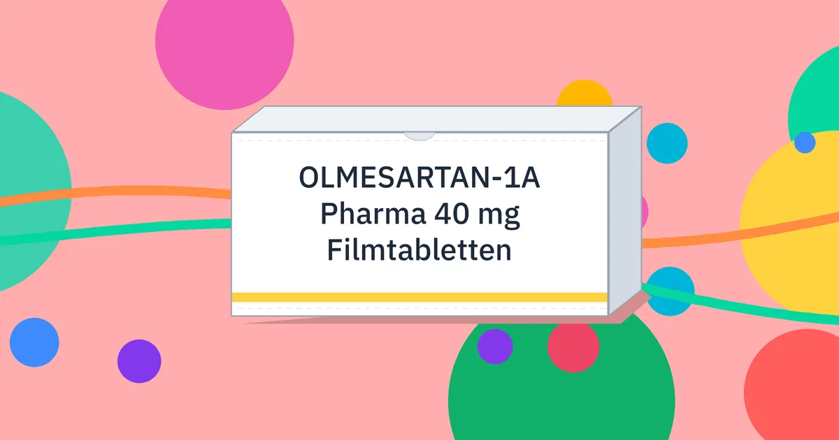 Symbolbild: Packung mit der Aufschrift OLMESARTAN-1A Pharma 40 mg Filmtabletten (PZN 12408545) – Verfügbarkeit und Bezug in Apotheken in Frankfurt am Main